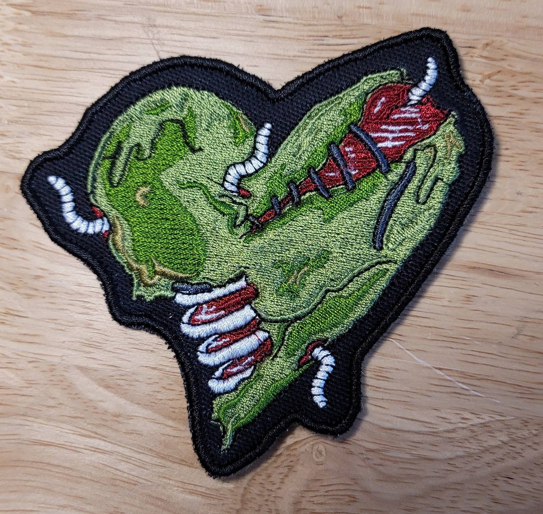 Zombie Heart Embroiderd Patch - Etsy