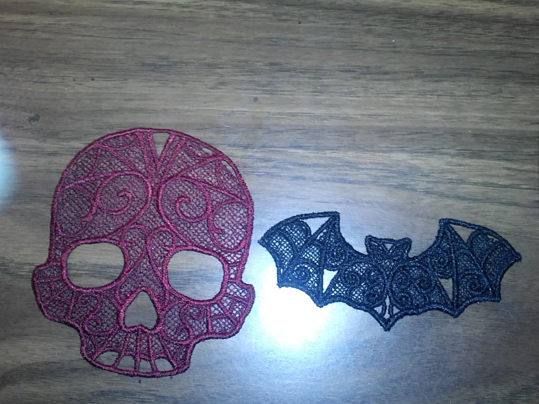 Lace Bats, Lace Skulls,patch,halloween - Etsy