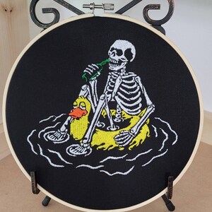 Skeleton Art Embroiderd Hoop - Etsy