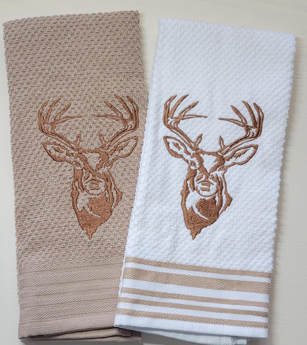 Deer Embroidered Hand Towel - Etsy