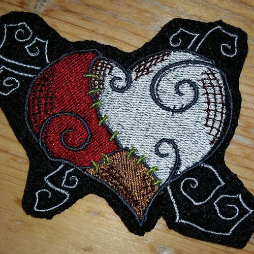Stitched Heart Patch Embroidered Patch - Etsy