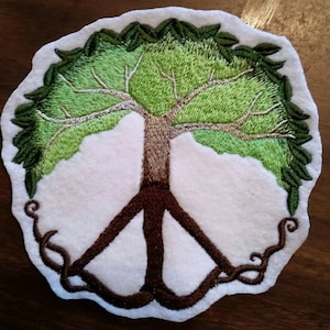 Peace Sign Tree Patch,mother Earth - Etsy