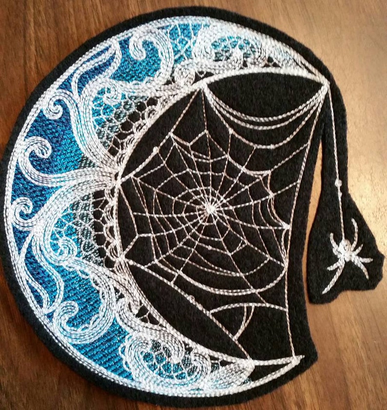 Moon Patch,spiderweb Patch,embroidered Patch - Etsy