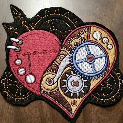 Stitched Heart Patch Embroidered Patch - Etsy