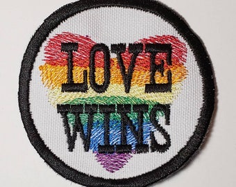 Love Wins Embroidery Patch Felt Patches, Ironon, Sew on Patch, Love Patches, Heart Patches - Etsy