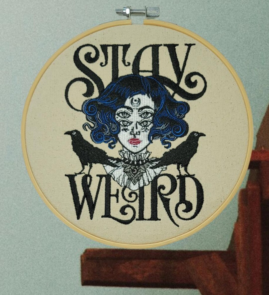 Stay Weird Embroidered Art - Etsy