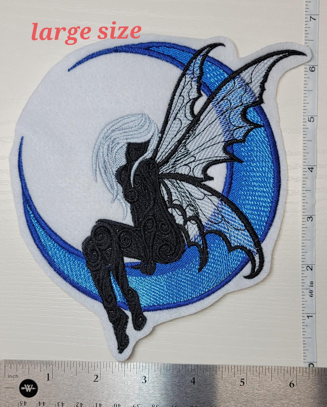 Fairy Patch Dark Fae Moon Gothic Gift Womens Girl Wings Sprite Fantasy ...