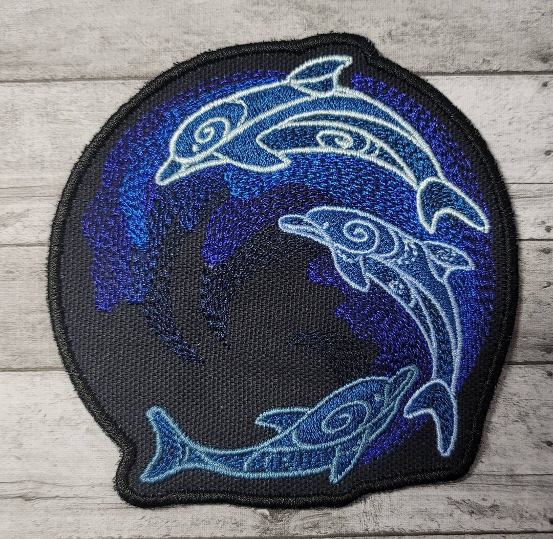 Dolphin Patch - Etsy