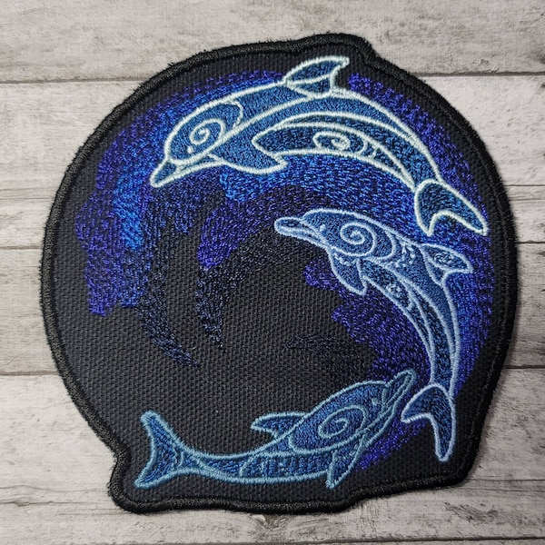 Dolphin Patch - Etsy