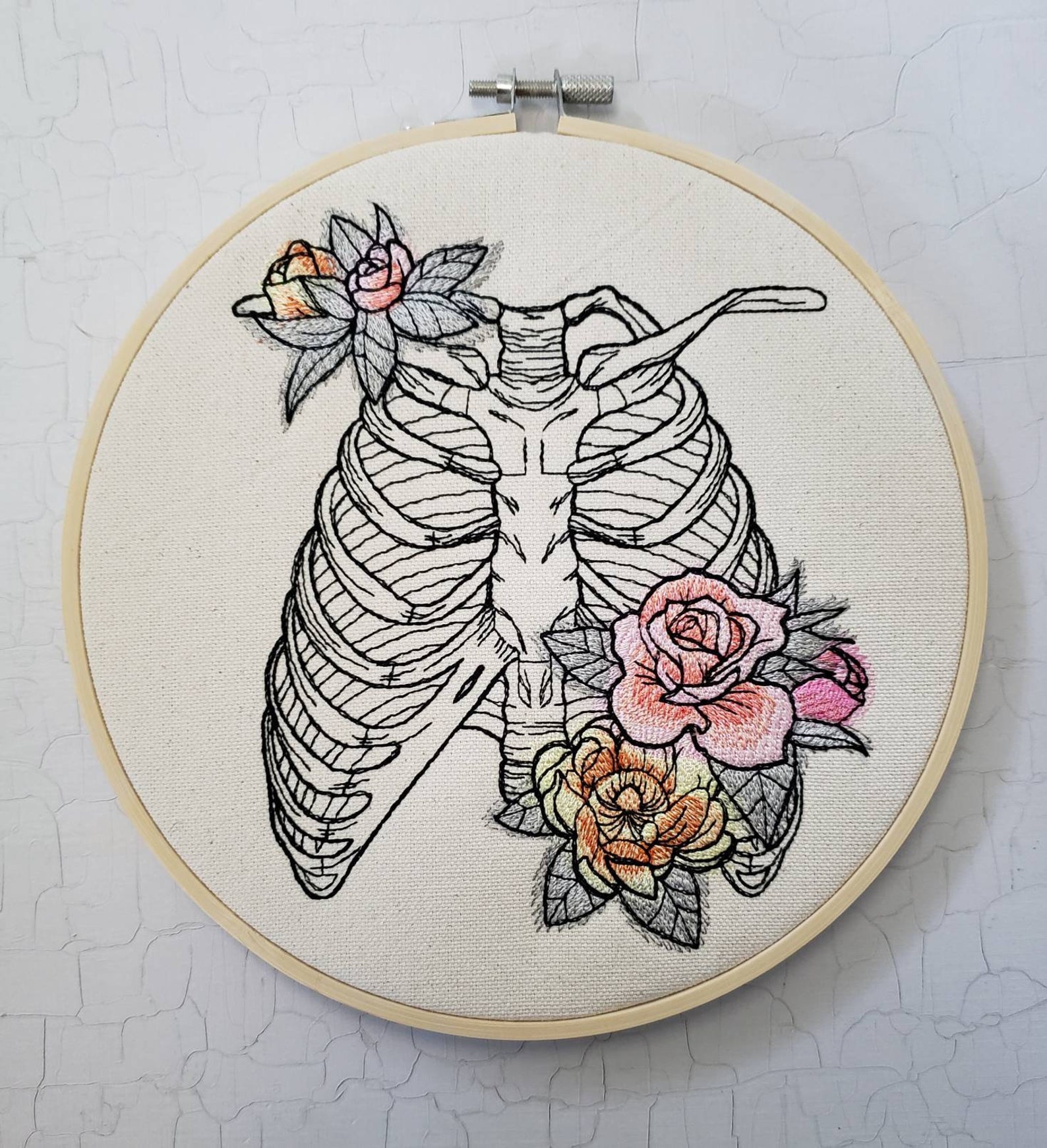 Skeleton Embroidery Hoop Art - Etsy