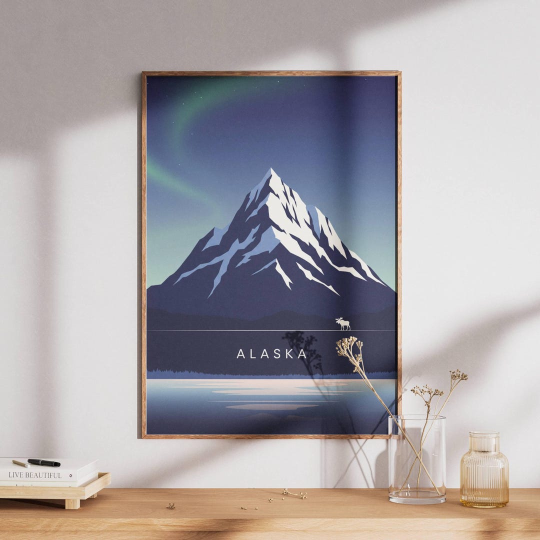 Alaska Poster, Modern Wall Art Print, Alaska Home Decor, State Pride ...