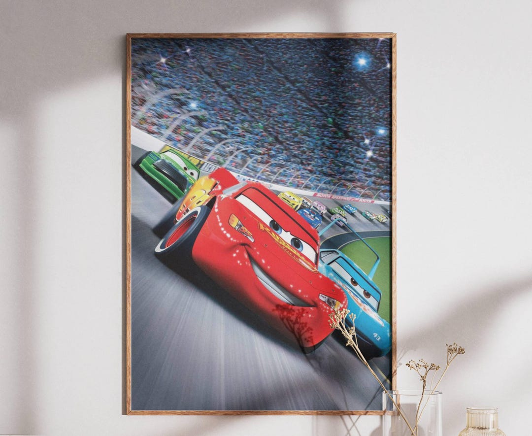 Cars Movie Poster: Pixar Lightning Mcqueen Art Print - Etsy