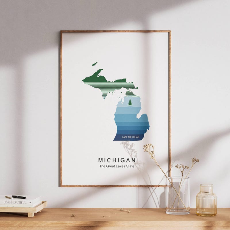 Michigan Poster - Etsy