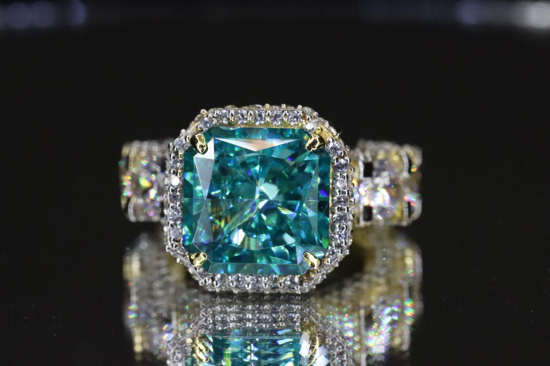 Asscher Cut Blue Ice-crush Diamond | Fancy Color Treated Diamond for ...