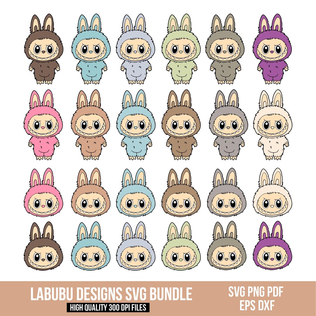 Labubu Designs SVG Bundle, Labubu Clipart, Labubu PNG, Cute Labubu ...