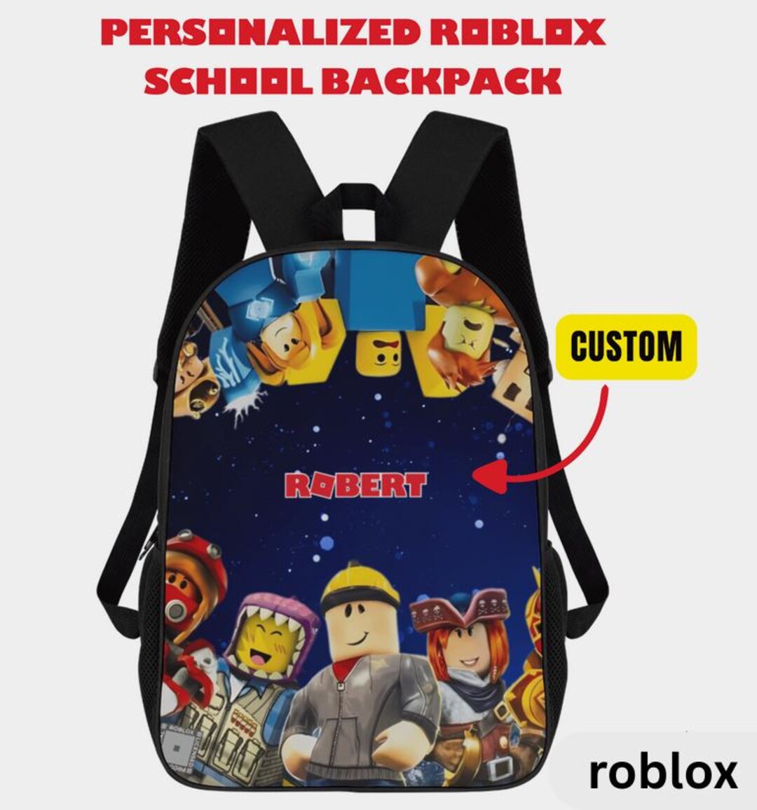Roblox Backpack, Personalized Roblox Design, Custom Gamer Bag, School ...
