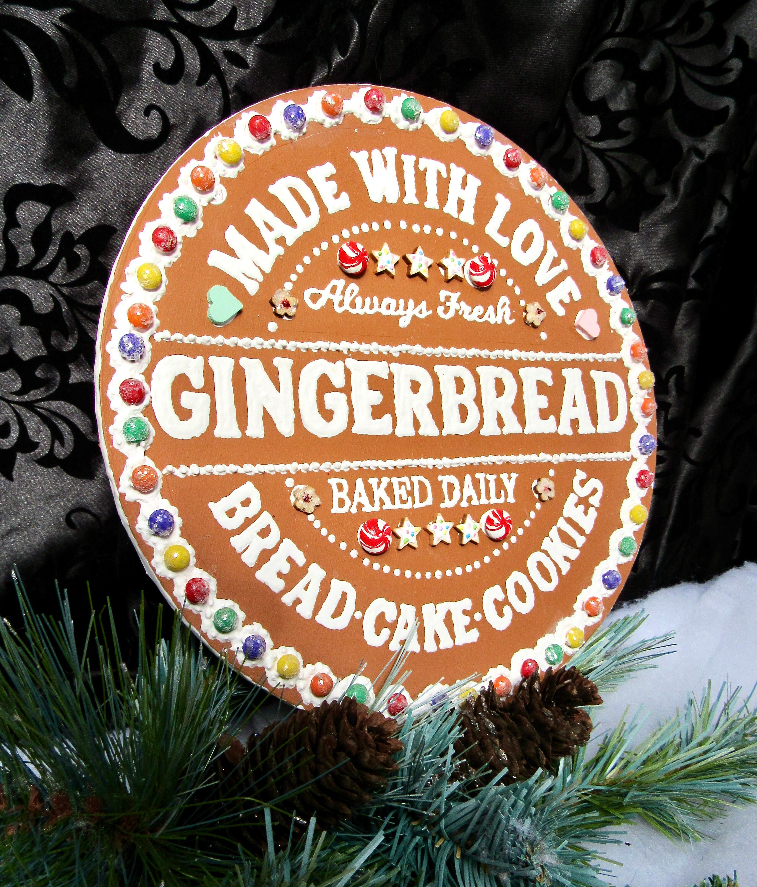 Faux Gingerbread Kitchen Bakery Sign Wall or Table Decor - Etsy