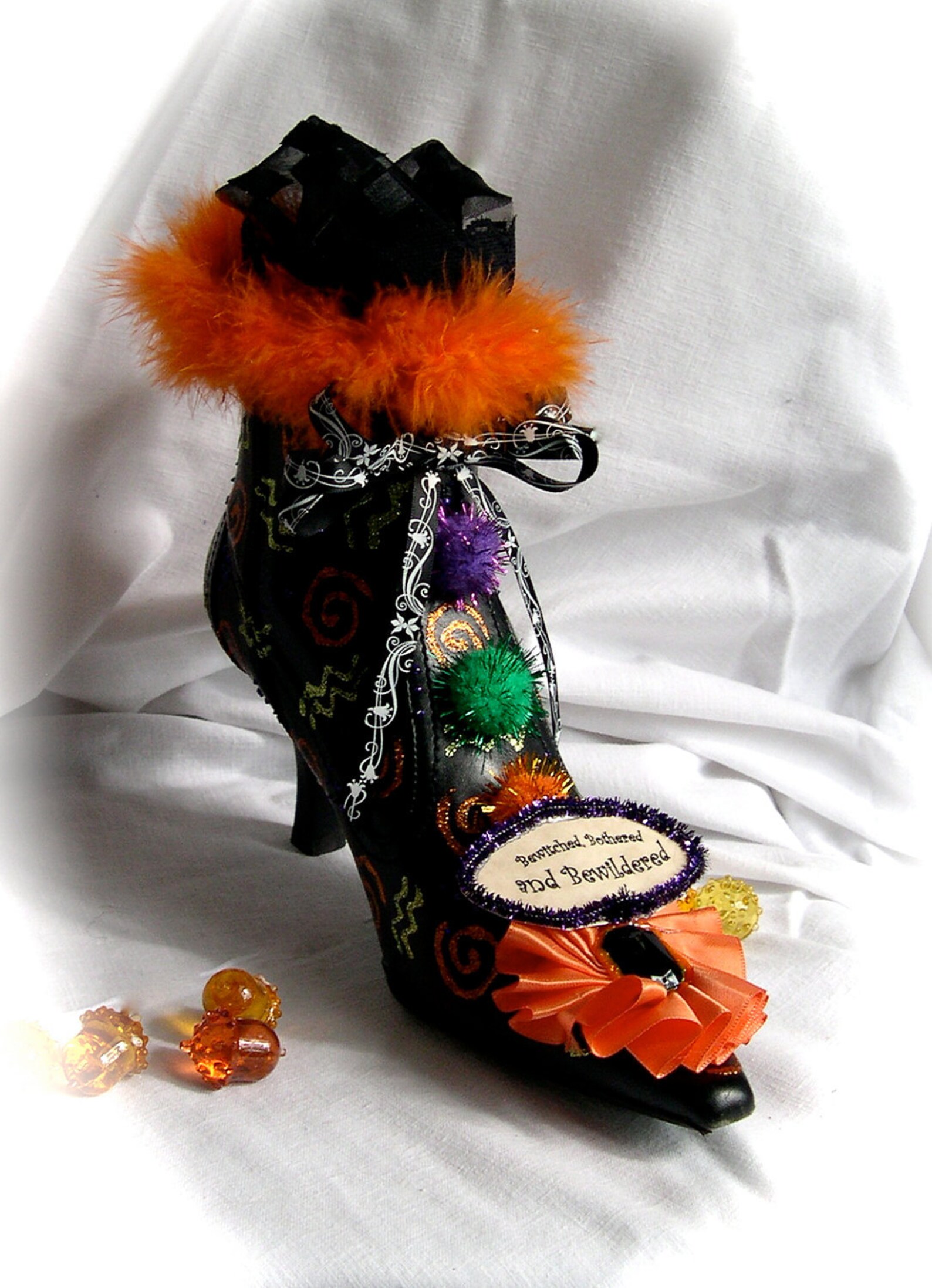 Halloween Witch's Shoe Centerpiece Decoration OOAK Bewitched - Etsy