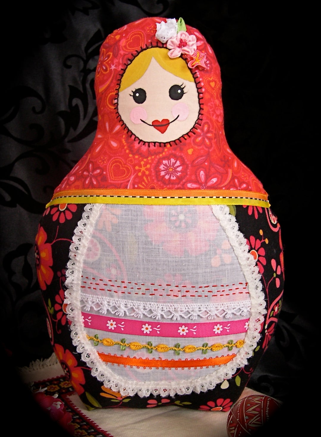 Russian Matroyshka Pillow Doll With Trims and Embroidery Katerina - Etsy