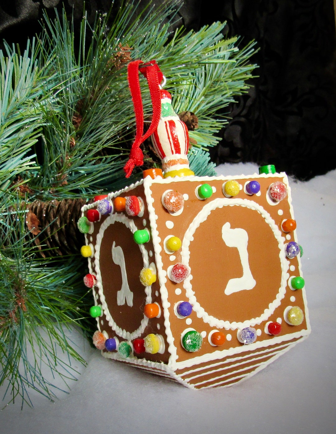 Faux Gingerbread Dreidel Ornament Large Size - Etsy
