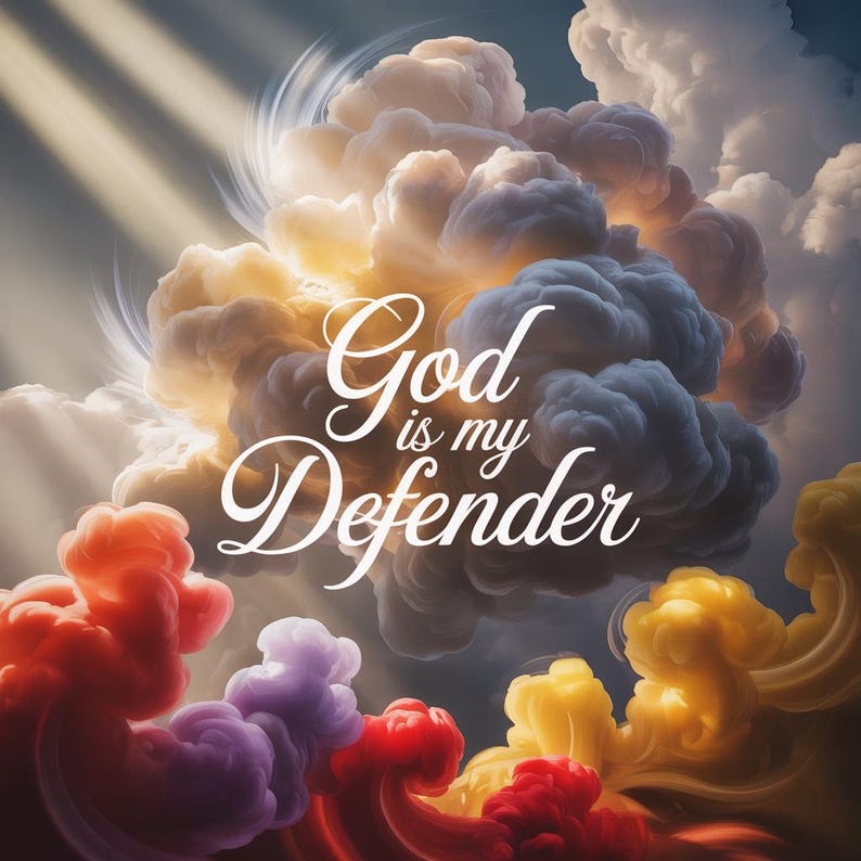 God is My Defender Png Svg Digital Download Cut File, Dtf Direct to ...