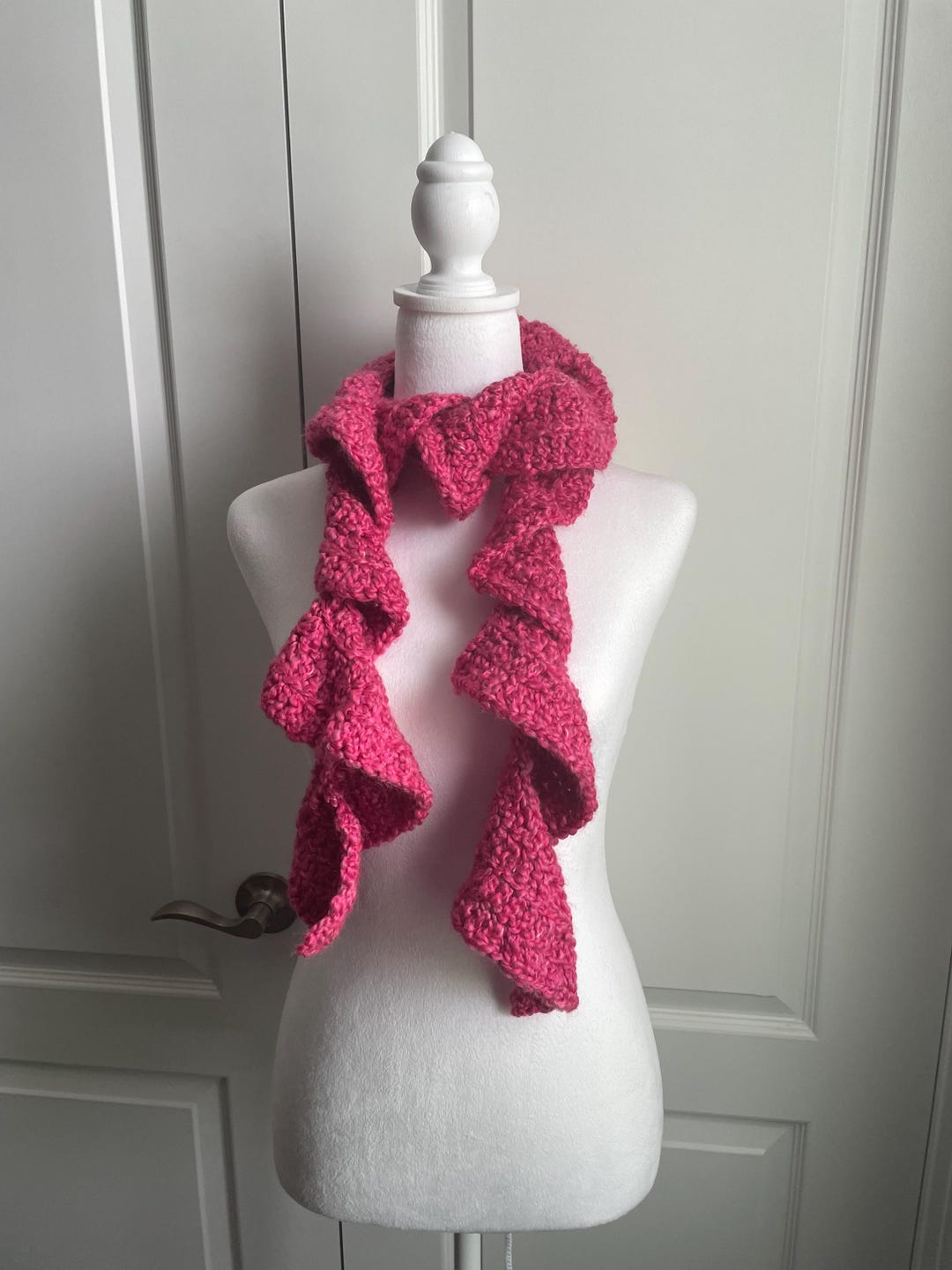 Crochet Acrylic Curly Scarf Super Soft Curly Wear 3 Ways Hot Pink - Etsy
