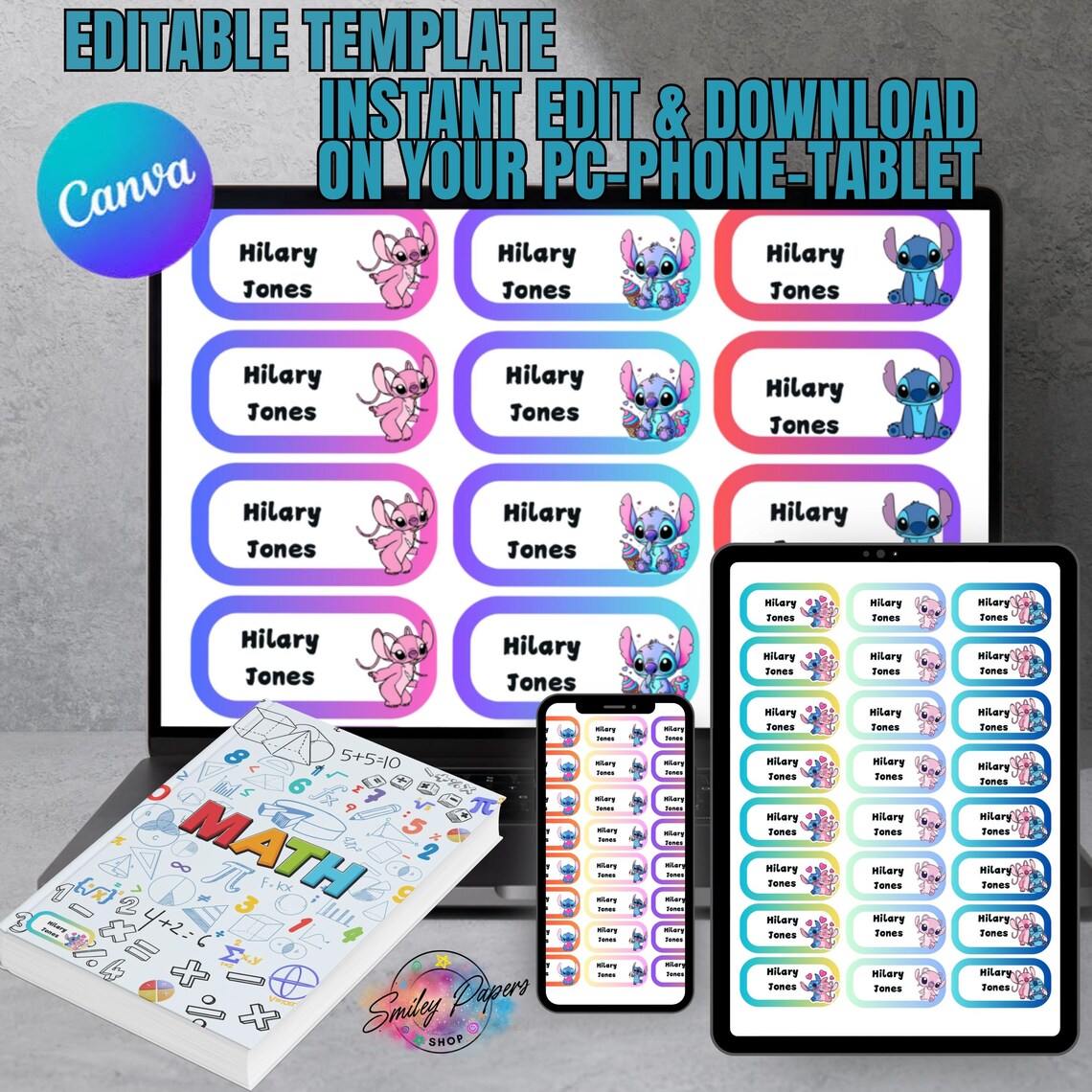 Stitchname Stickers| Editable School Labels, Backpack & Lunchbox Tags ...
