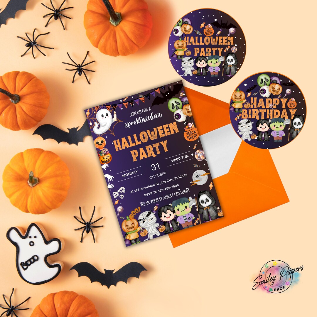 Editable Halloween Party Invitation Template: Spooky Invite (instant ...