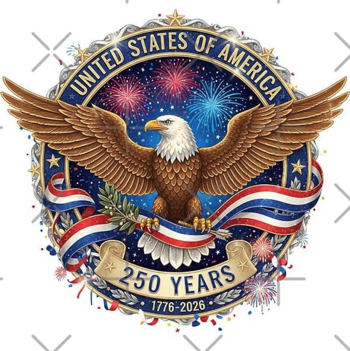 USA 250th Anniversary Emblem PNG, 1776-2026, Vintage American Pride ...