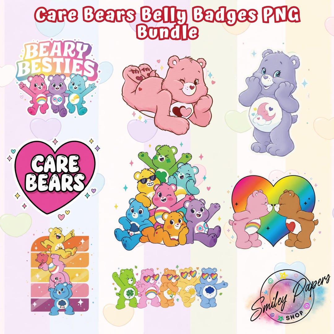 Love Bears Mega Bundle PNG - Belly Badges Designs, Rainbow Bears ...