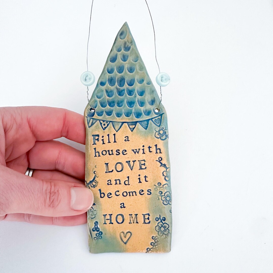 Ceramic House Plaque: Love Makes a Home, Handmade in Wales - Etsy UK