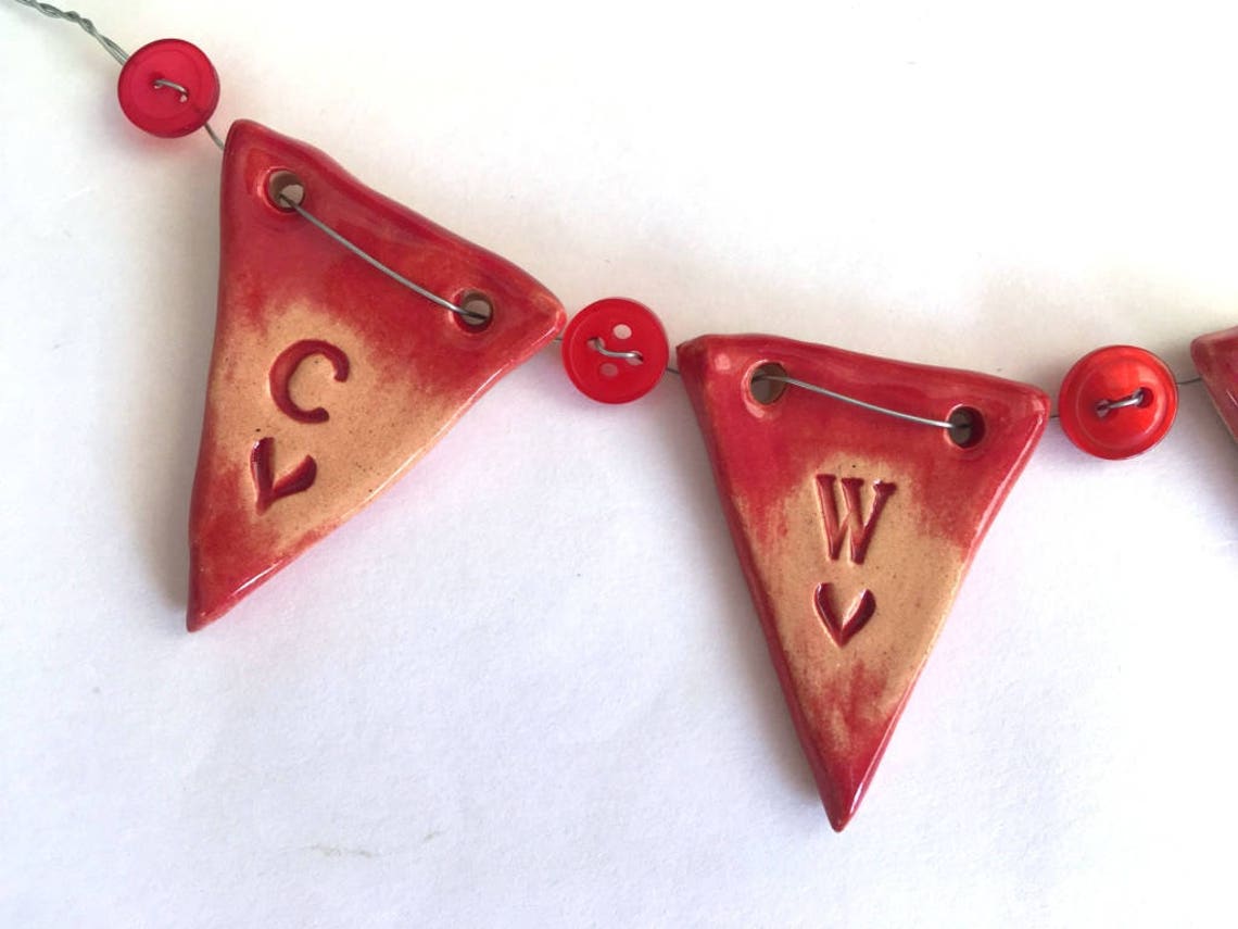 Cwtch Mini Ceramic Bunting With Buttons. Made in Wales UK. - Etsy
