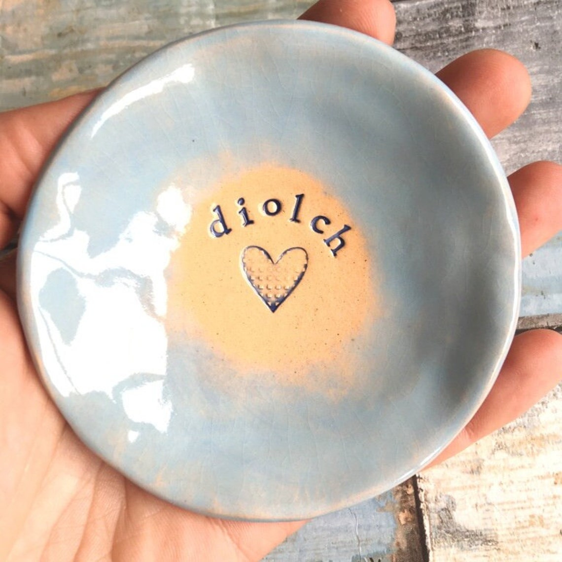 Diolch (thank You in Welsh) Little Ceramic Dish. Made in Wales. Free UK ...
