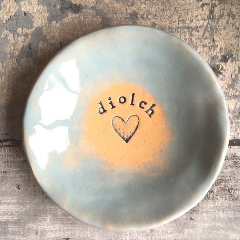 Diolch (thank You in Welsh) Little Ceramic Dish. Made in Wales. Free UK ...