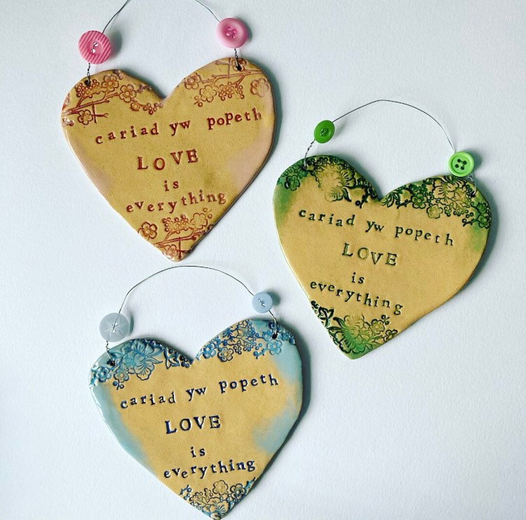 Love is Everything cariad Yw Popeth Welsh/english Ceramic - Etsy UK