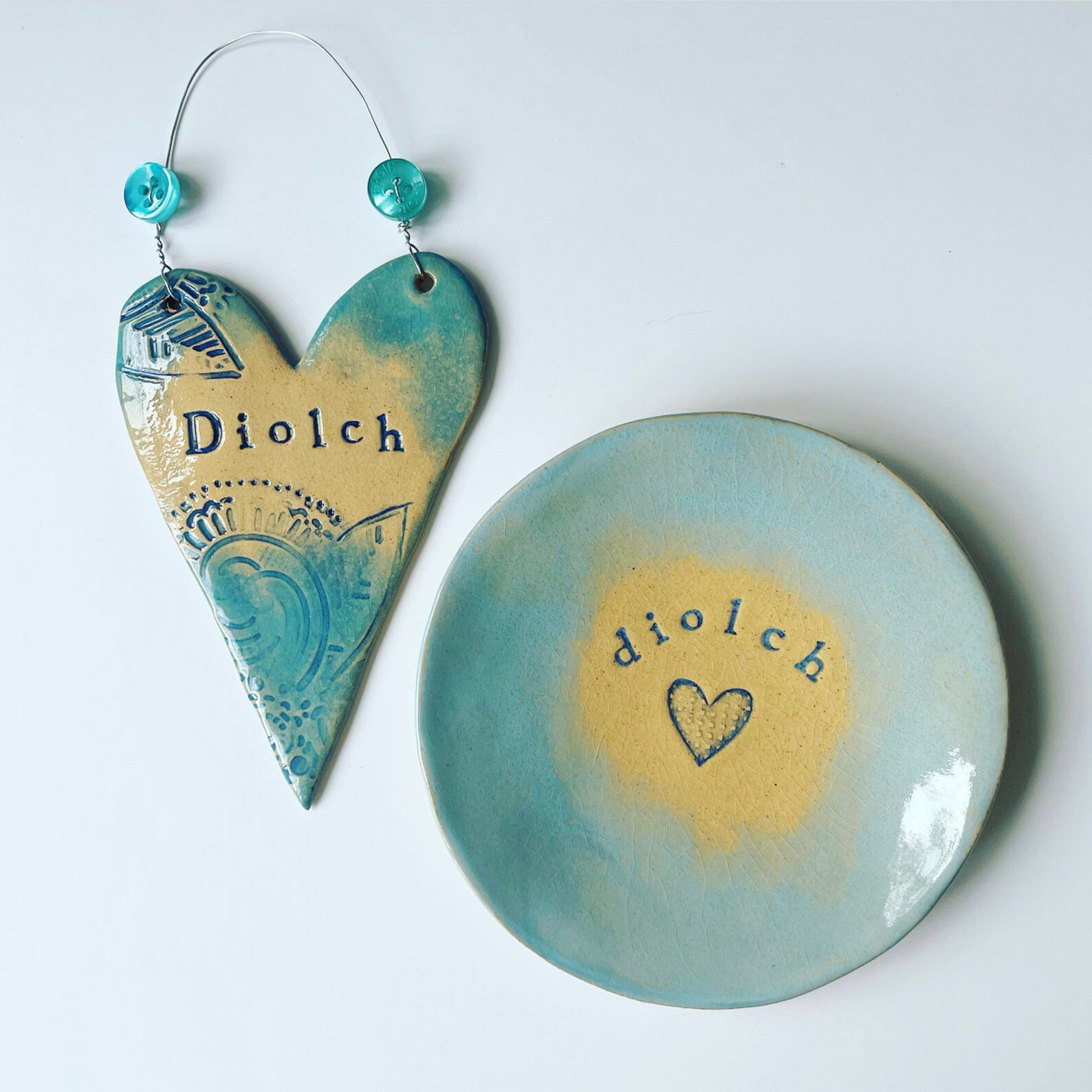 Diolch (thank You in Welsh) Little Ceramic Dish. Made in Wales. Free UK ...