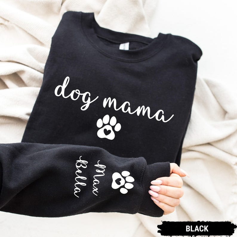 Custom Dog Mama Sweatshirt, Personalized Dog Mom Hoodie, Dog Owner ...