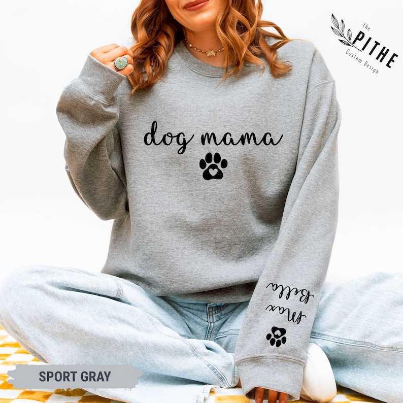 Custom Dog Mama Sweatshirt, Personalized Dog Mom Hoodie, Dog Owner ...
