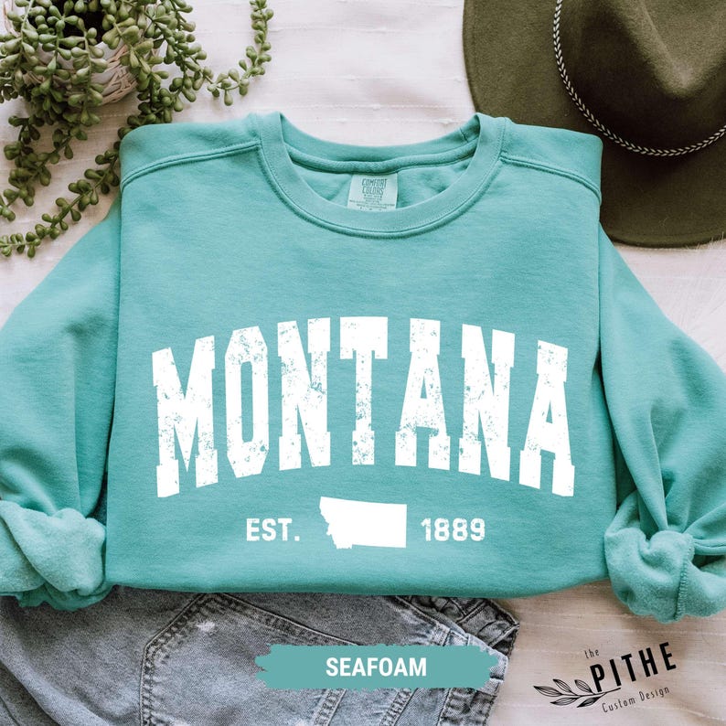 Montana Sweatshirt, Comfort Colors Montana Shirt, Montana Vacation Trip ...