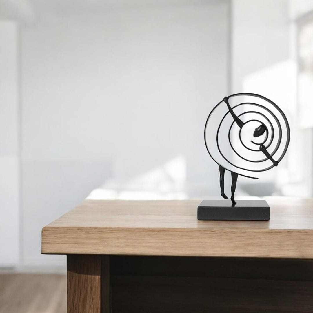 Metal Man Sculpture With Spiral | Modern Abstract Art Sculpture ...