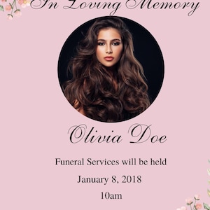 Funeral Social Media Template Memorial Post for Facebook & Instagram ...