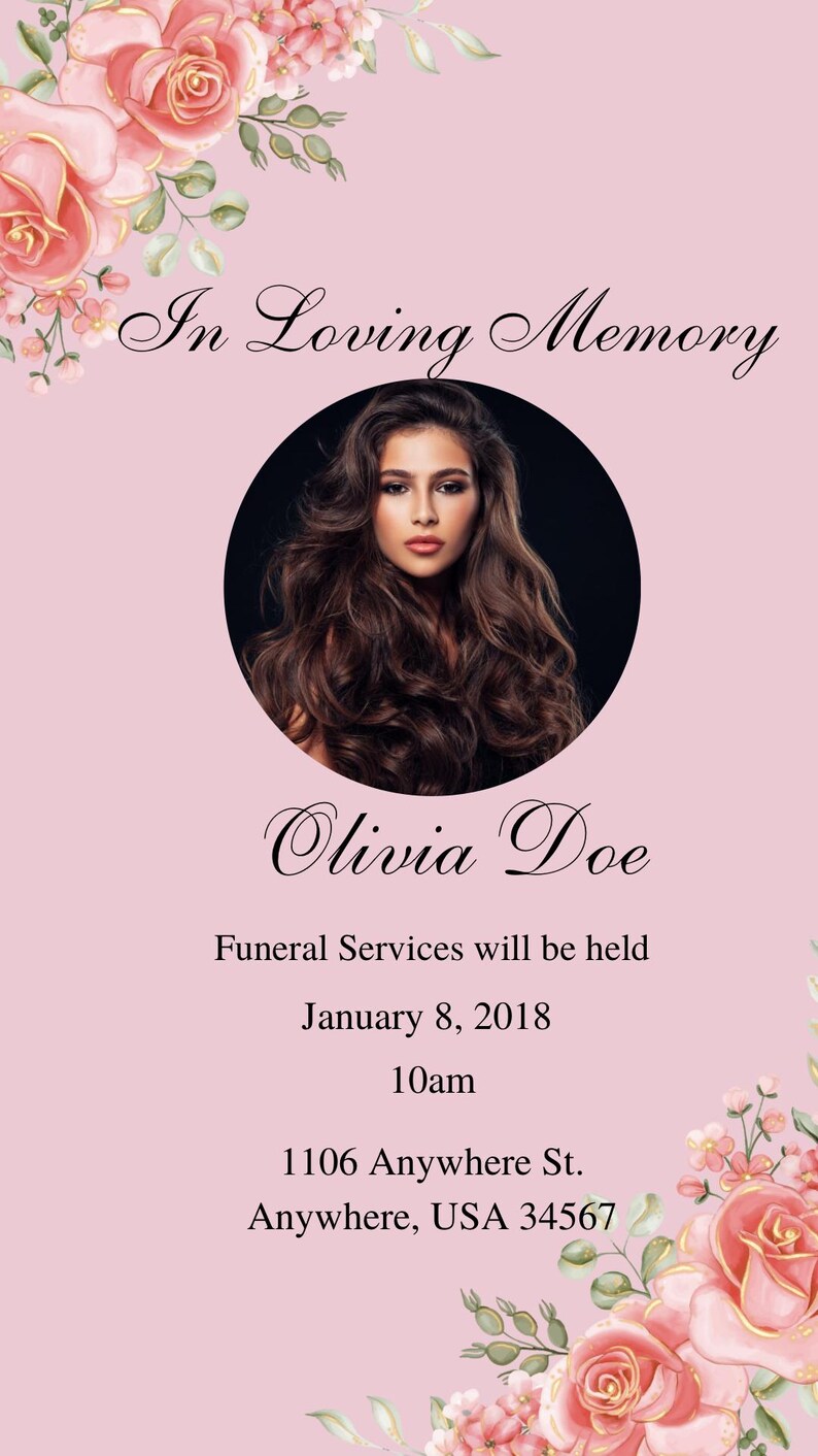 Funeral Social Media Template Memorial Post for Facebook & Instagram ...