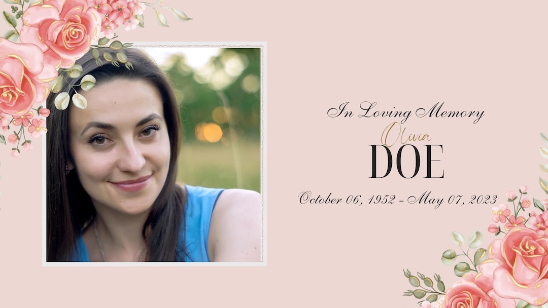 Funeral Slideshow Template: Editable Memorial Tribute (digital Download ...