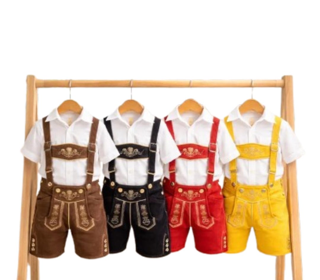 Kids Lederhosen Outfit Boys Girls Oktoberfest Traditional Bavarian ...