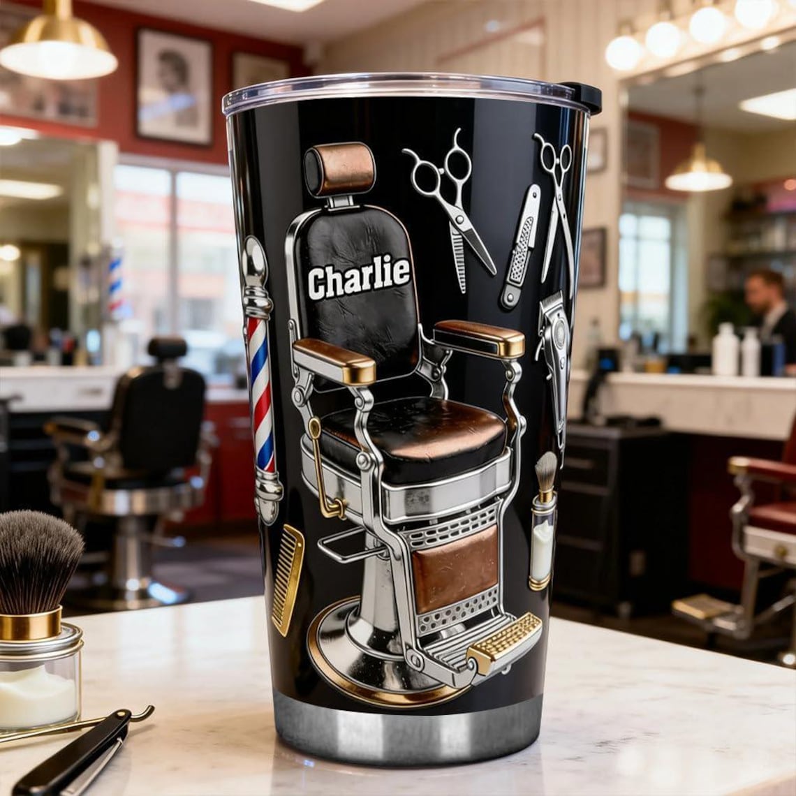 Personalized Hairdresser Tumbler, Barber Chair 2D Printed Personalized ...