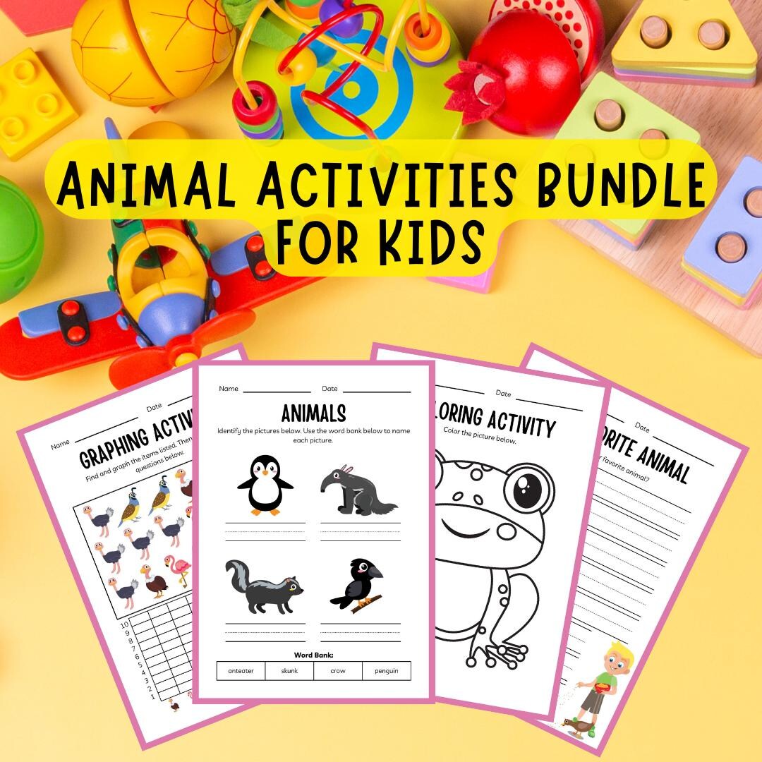 ESL Animal Activities Bundle for Kids | Sentence Writing, Counting ...