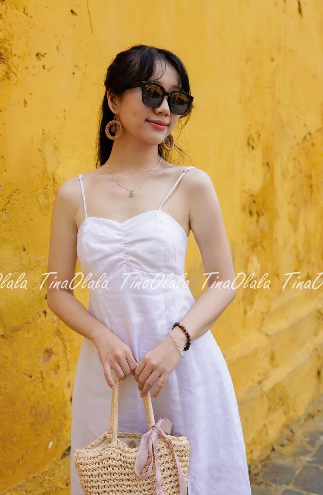 White Linen Maxi Dress: Adjustable Spaghetti Strap Summer Dress - Etsy