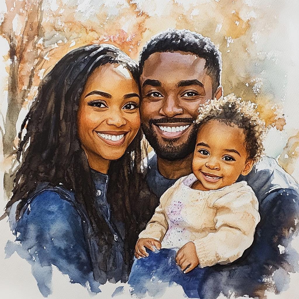 Custom Family Watercolor Portrait From Photo (digital Download) - Etsy