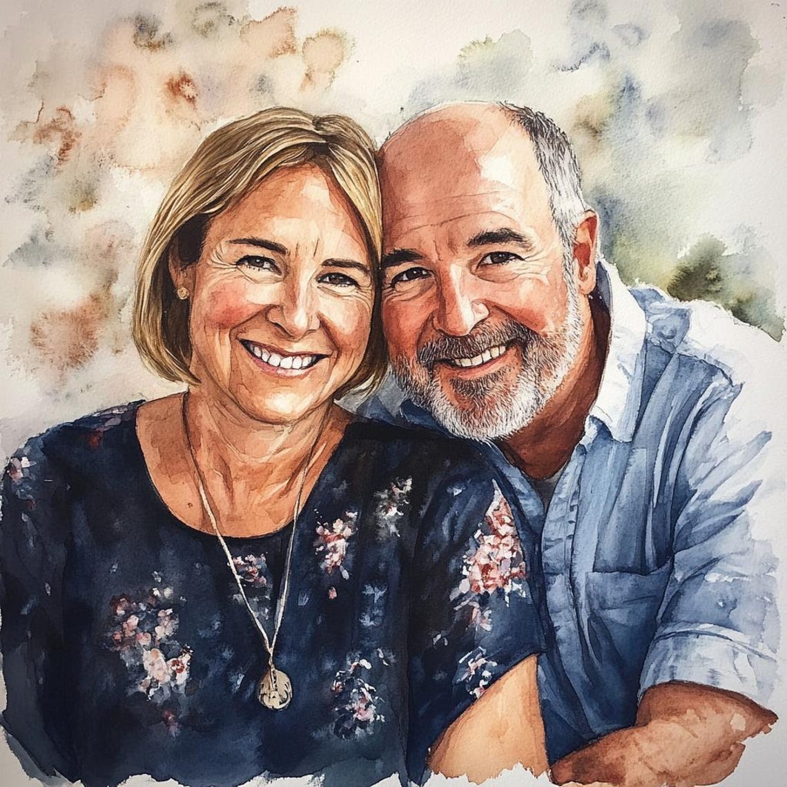 Custom Family Watercolor Portrait From Photo (digital Download) - Etsy