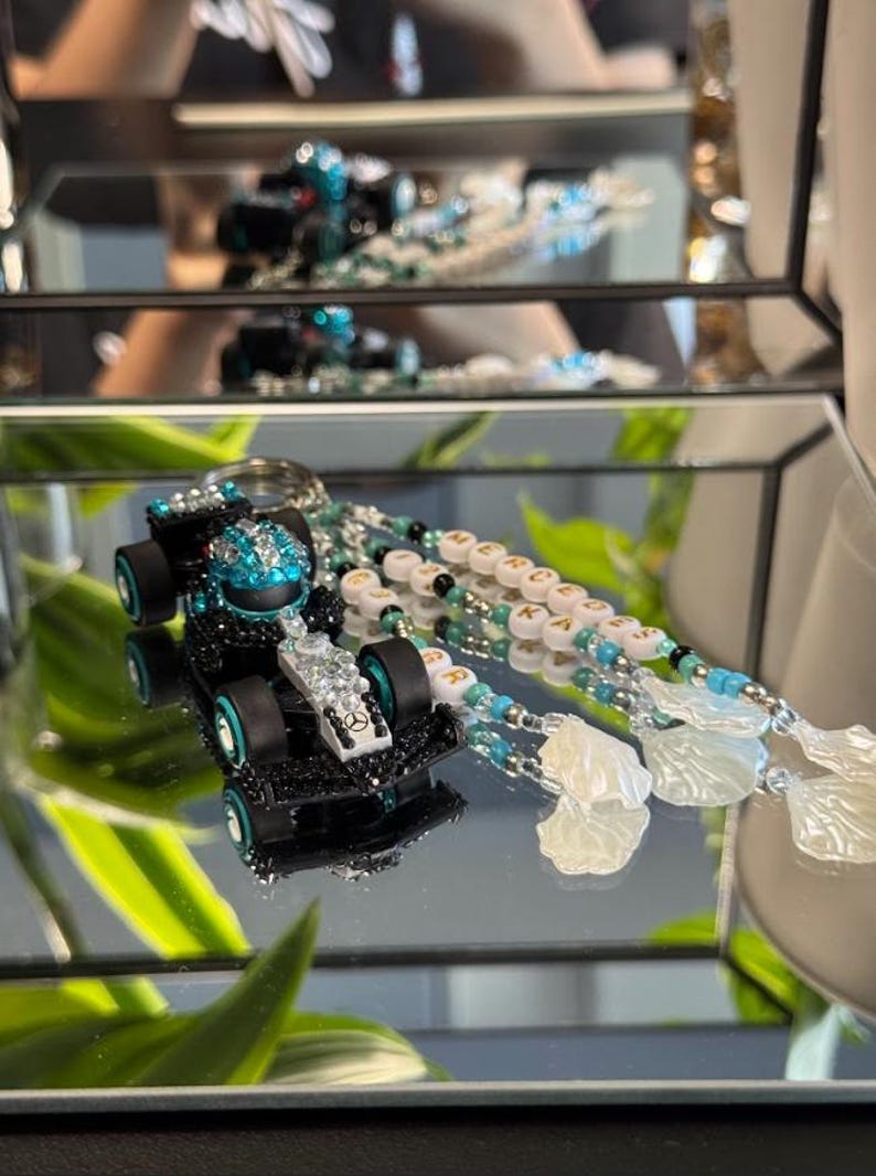F1 LEGO Mercedes Bejeweled Keychain - Etsy